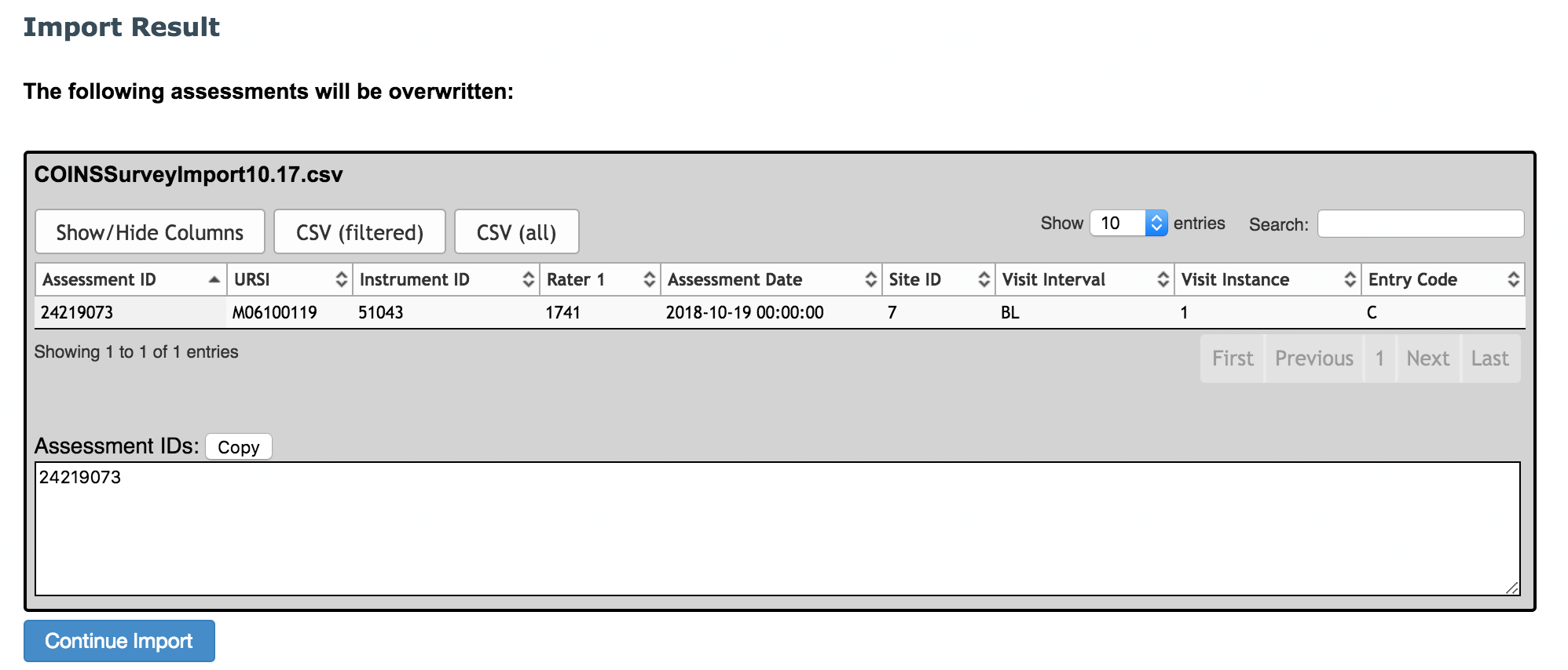 Import Assessments – Welcome to the COINS Support Center!