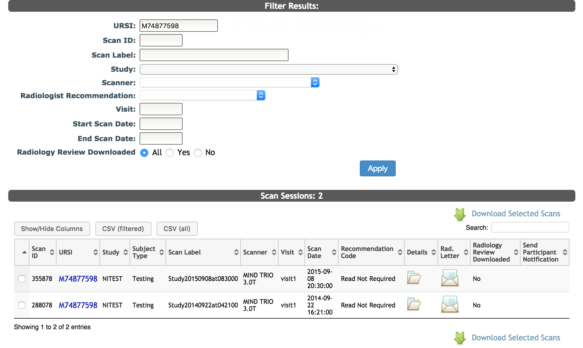 List Scans – Welcome to the COINS Support Center!