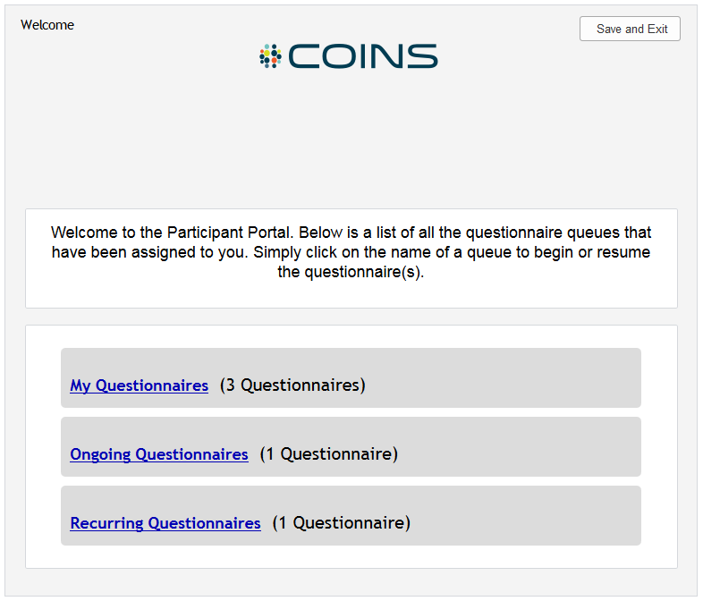Participant Portal Navigation – Welcome to the COINS Support Center!