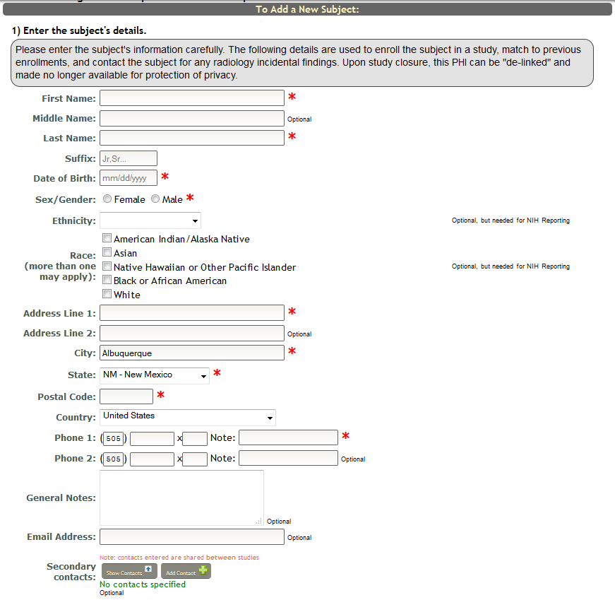 Secondary Contact Information – Welcome to the COINS Support Center!