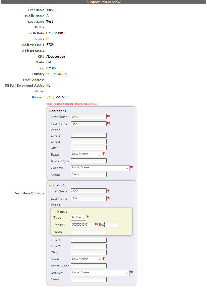 Secondary Contact Information – Welcome to the COINS Support Center!
