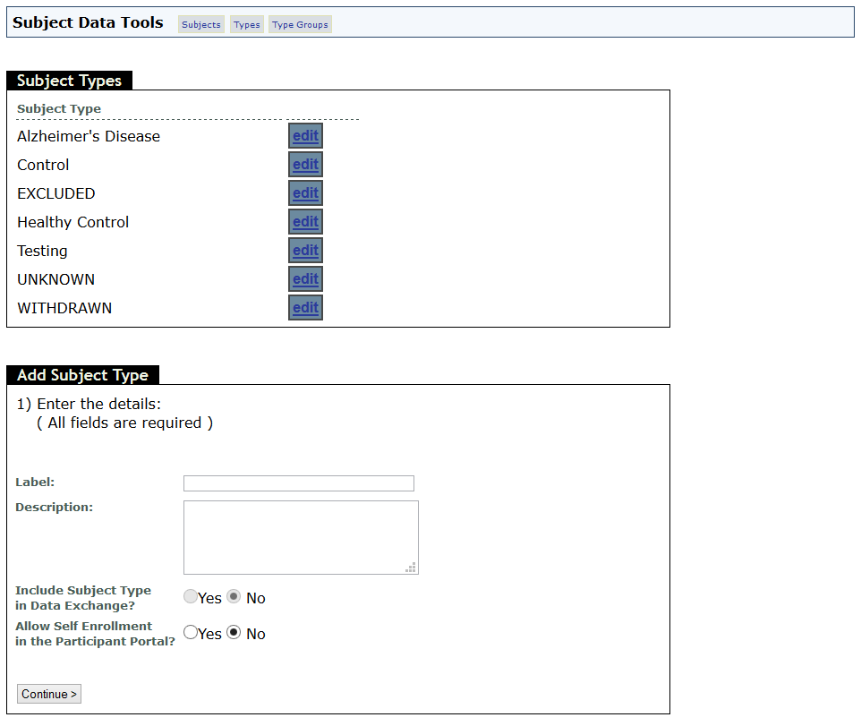 How do I add or edit a subject type? – Welcome to the COINS Support Center!